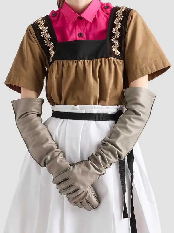 Prada Leather Long Gloves