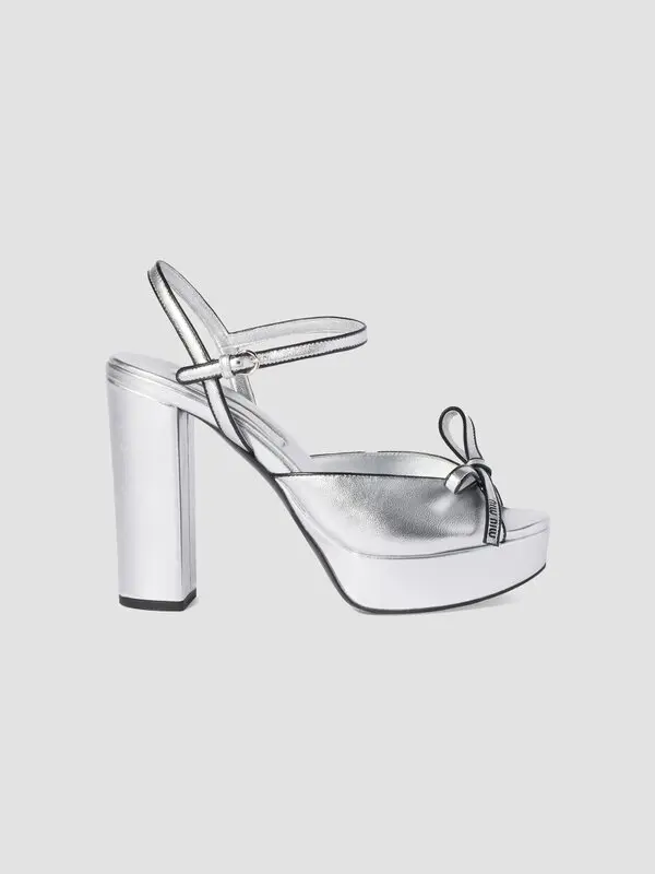Miu Miu Mordoré Nappa Leather Platform Sandals