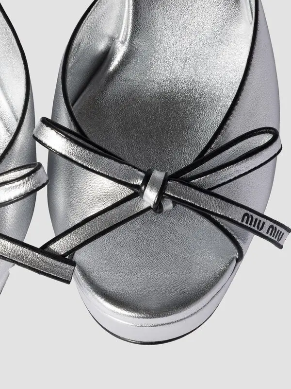 Miu Miu Mordoré Nappa Leather Platform Sandals