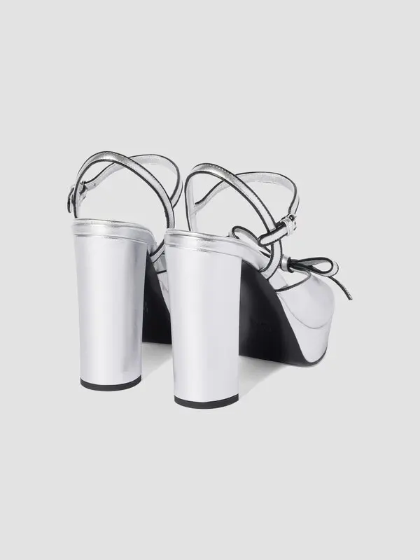 Miu Miu Mordoré Nappa Leather Platform Sandals