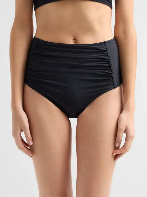 Johnny Was Ruched High-waisted Bikini Bottom