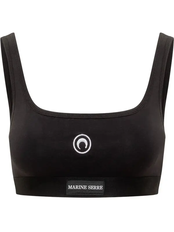 MARINE SERRE Moon Jersey Sports Bra - Black