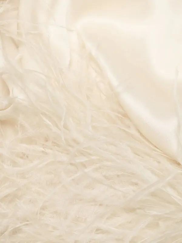 Lapointe Satin Feather-hem Shift Minidress