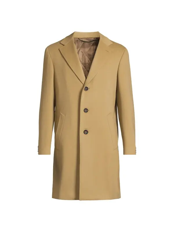 Canali Basic Wool-cashmere Topcoat - Tan