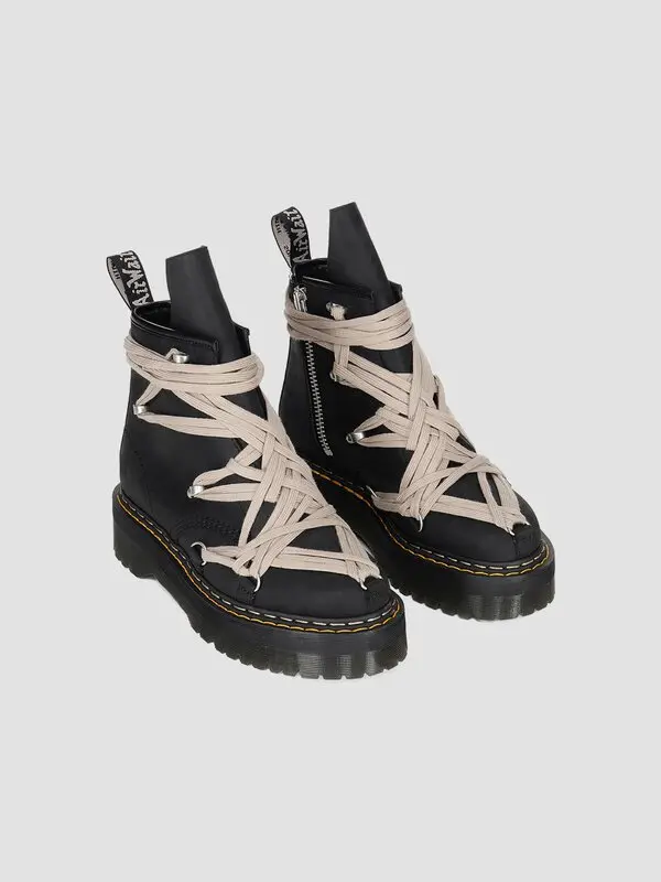 Rick Owens Dr. Martens X 1460 Quad-sole Megalace Leather Boots