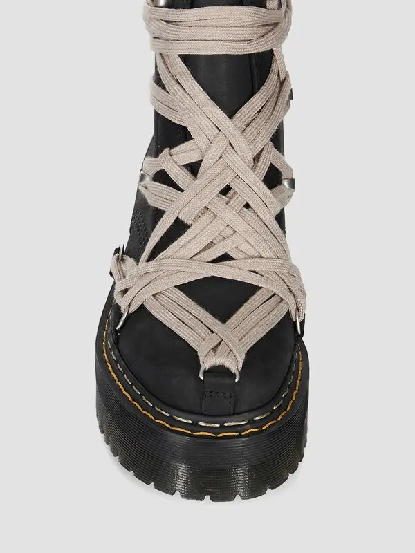 Rick Owens Dr. Martens X 1460 Quad-sole Megalace Leather Boots