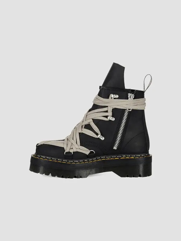 Rick Owens Dr. Martens X 1460 Quad-sole Megalace Leather Boots