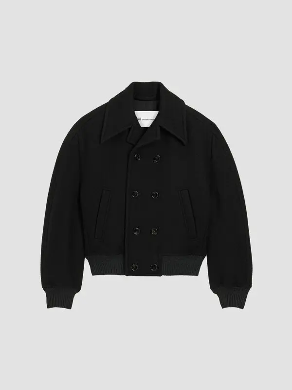 AMI Paris Short Wool Double-breasted Bomber