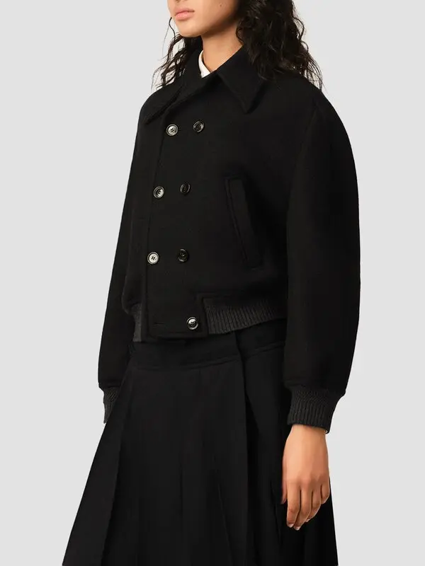 AMI Paris Short Wool Double-breasted Bomber