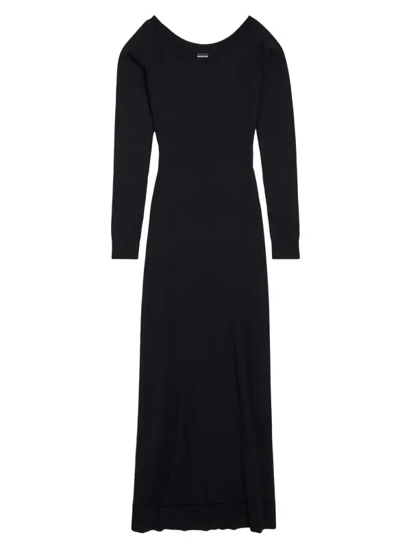 Balenciaga Off-the-shoulder V-neck Dress