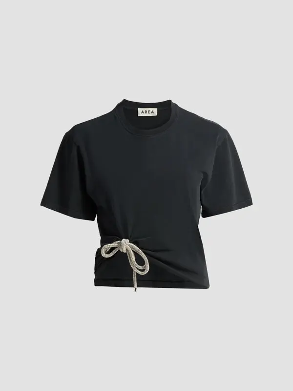 AREA Crystal Knot Cotton T-shirt