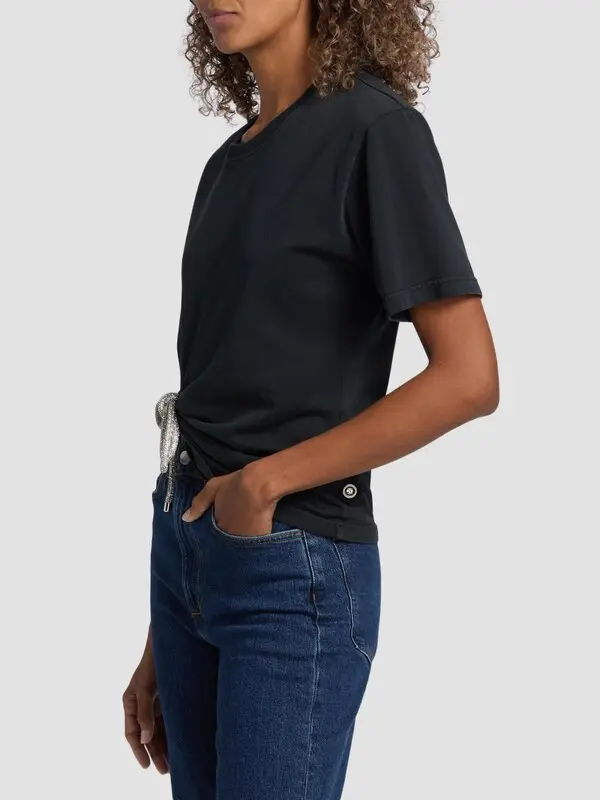 AREA Crystal Knot Cotton T-shirt