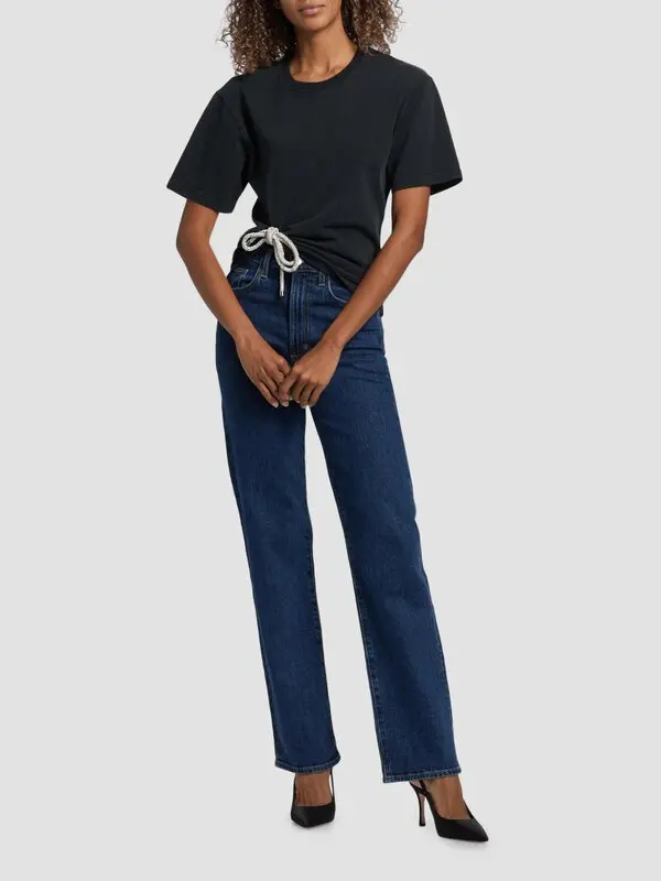 AREA Crystal Knot Cotton T-shirt