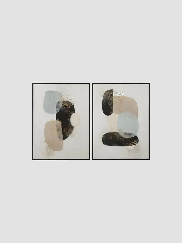 BASSETT MIRROR 2-piece Athena Framed Original Painting Set - Black