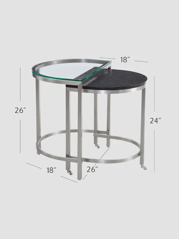 BASSETT MIRROR Huxley Nesting Double-frame End Table