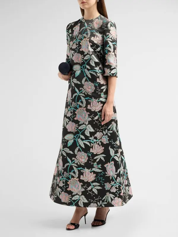 REEM ACRA After Midnight Brocade Caftan