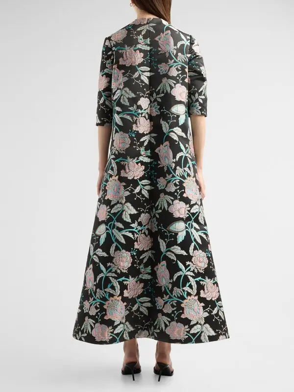 REEM ACRA After Midnight Brocade Caftan