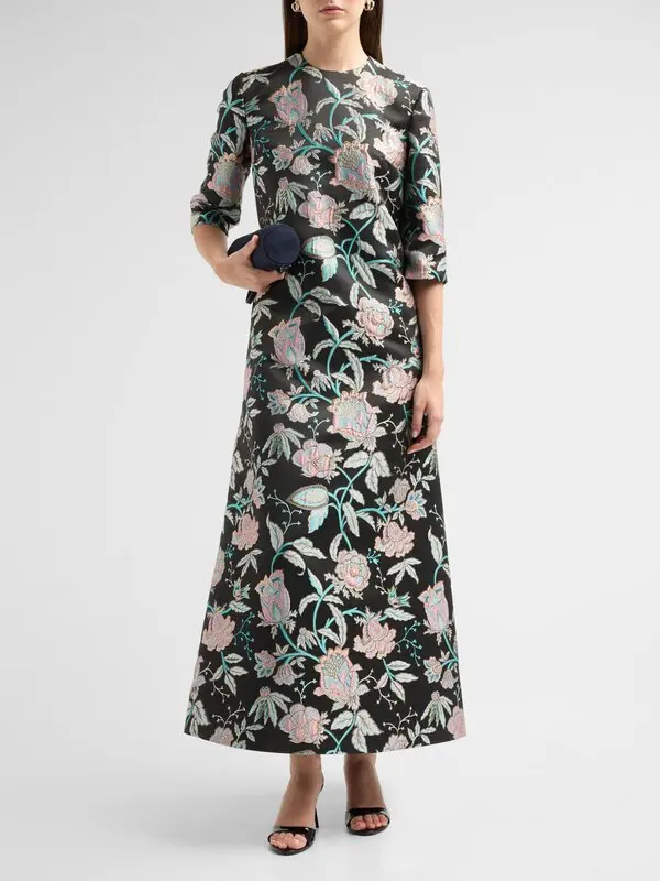 REEM ACRA After Midnight Brocade Caftan