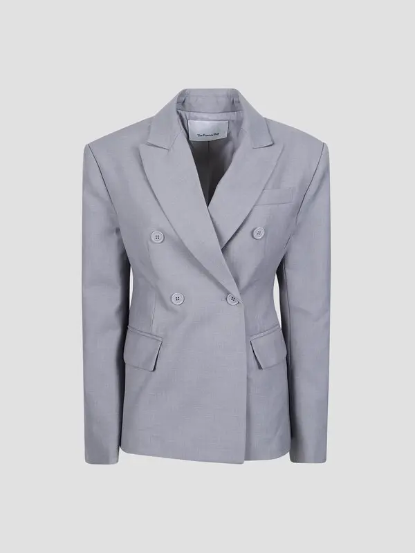 THE FRANKIE SHOP Doyer Cinched Blazer - Light Grey