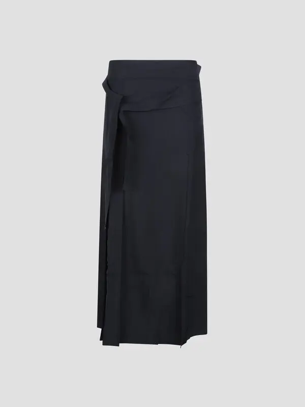 Studio Nicholson Knife Pleat Belted Kilt Skirt