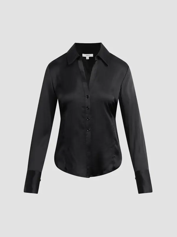 Joe's Jeans The Cora Satin Slim-fit Shirt - Black