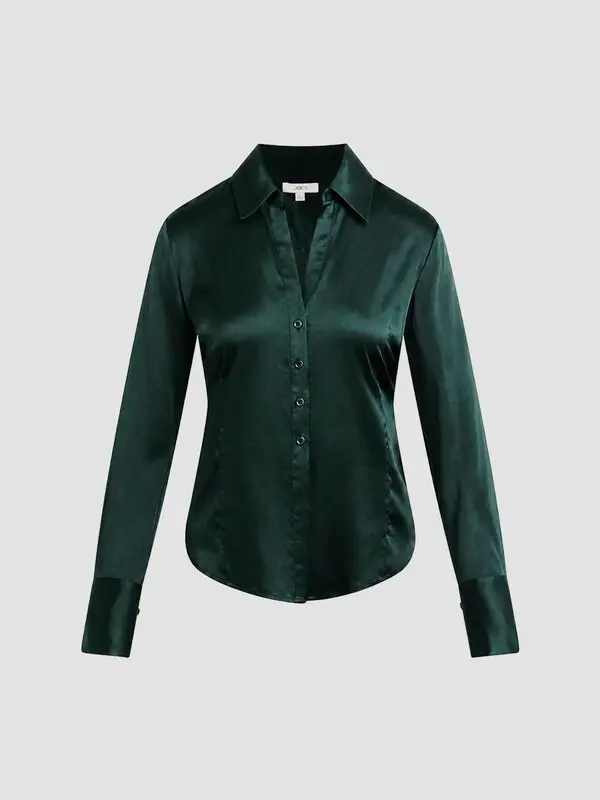 Joe's Jeans The Cora Satin Slim-fit Shirt - Pine