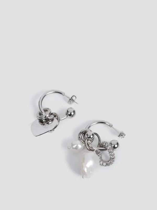 JUSTINE CLENQUET Agyness Mini Hoop Earrings - Palladium