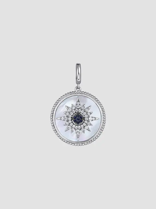 GABRIEL & CO Bujukan Mother-of-pearl & Sapphire Starburst Pendant - Sterling Silver