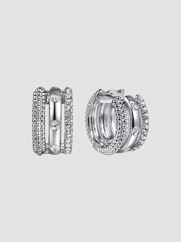 GABRIEL & CO Bujukan & White Sapphire Huggie Earrings