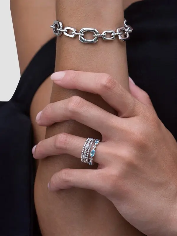 GABRIEL & CO Bujukan & White Sapphire Triple-band Ring