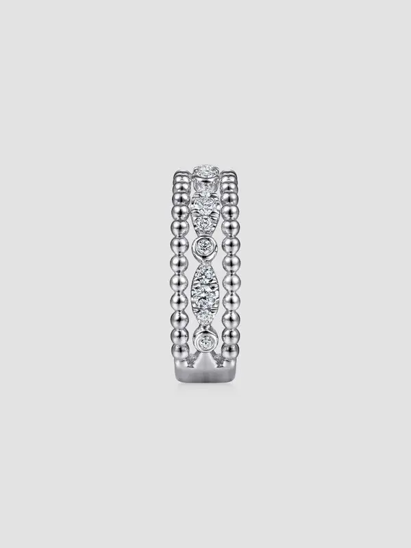 GABRIEL & CO Bujukan & White Sapphire Triple-band Ring