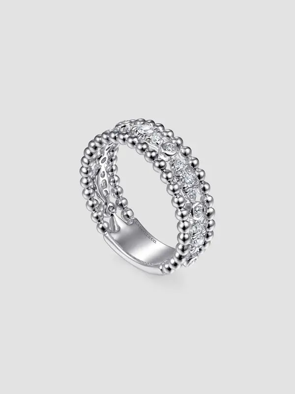GABRIEL & CO Bujukan & White Sapphire Triple-band Ring