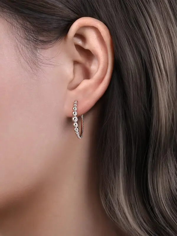GABRIEL & CO Bujukan Beaded Hoop Earrings
