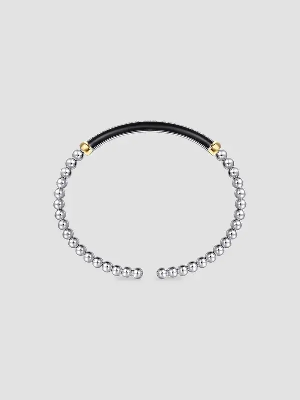 GABRIEL & CO Bujukan Sterling Silver, 14k Yellow Gold & Mixed-media Beaded Cuff