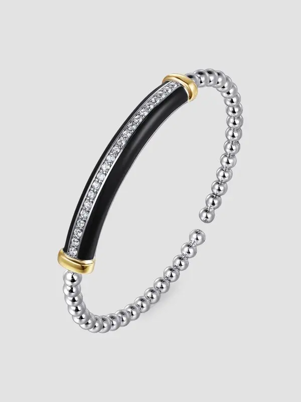 GABRIEL & CO Bujukan Sterling Silver, 14k Yellow Gold & Mixed-media Beaded Cuff