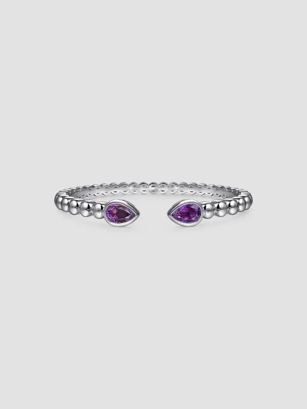 GABRIEL & CO Bujukan & Amethyst Beaded Cuff/5.75