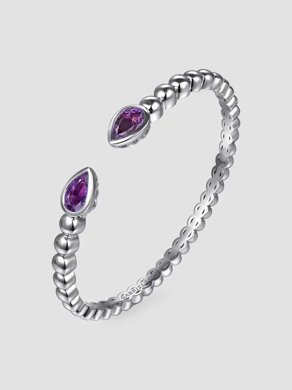 GABRIEL & CO Bujukan & Amethyst Beaded Cuff/5.75
