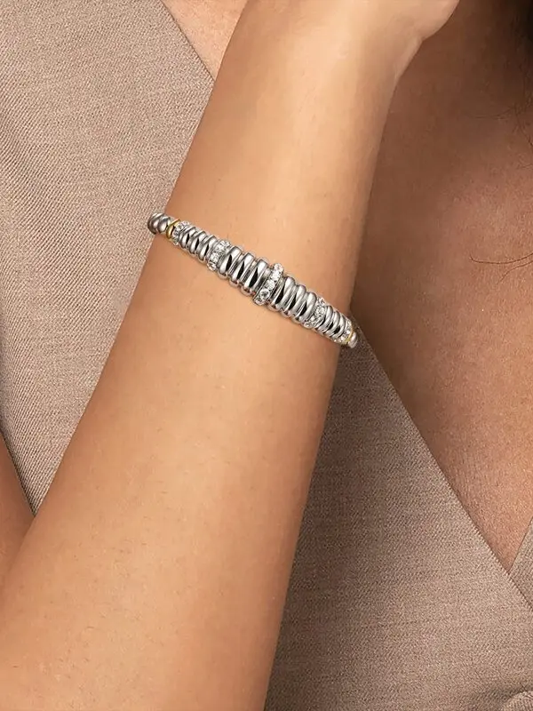 GABRIEL & CO Bujukan 14k Yellow Gold & White Sapphire Cuff