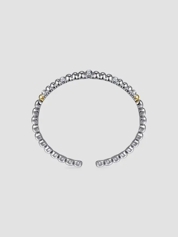 GABRIEL & CO Bujukan 14k Yellow Gold & White Sapphire Cuff