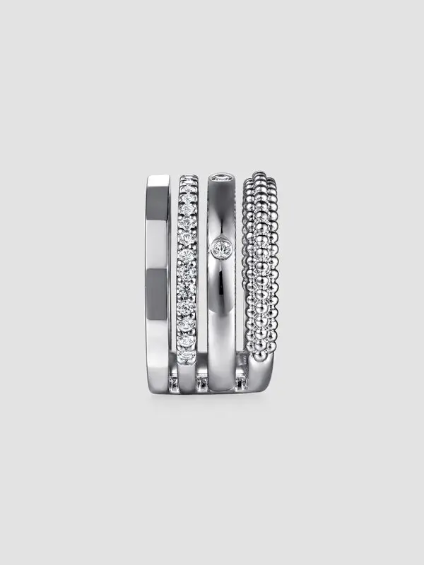 GABRIEL & CO Bujukan & White Sapphire Multi-band Ring