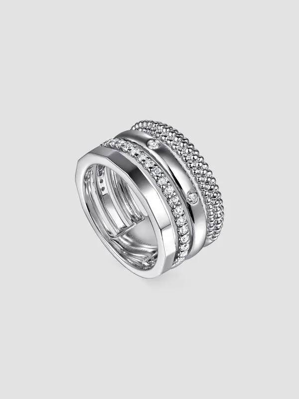 GABRIEL & CO Bujukan & White Sapphire Multi-band Ring