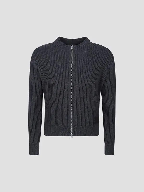CARRER Knit Bomber Jacket - Grey