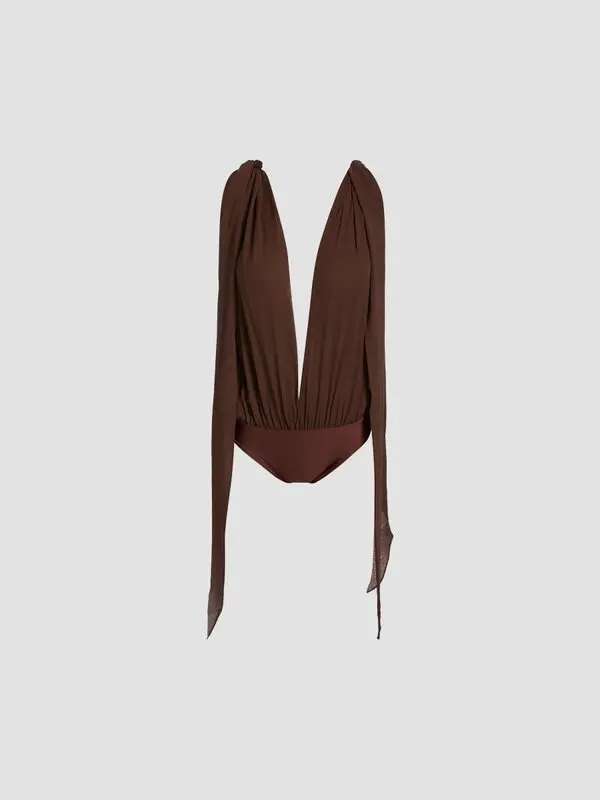 MARIANDREE GAITAN Valerie Plunging Bodysuit