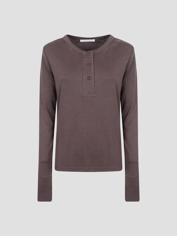 Studio Nicholson Long Sleeve Henley T-shirt