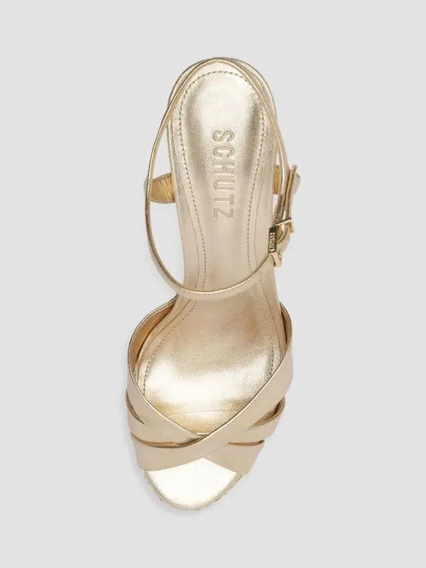Schutz Keefa 105mm Raffia Block-heel Sandals