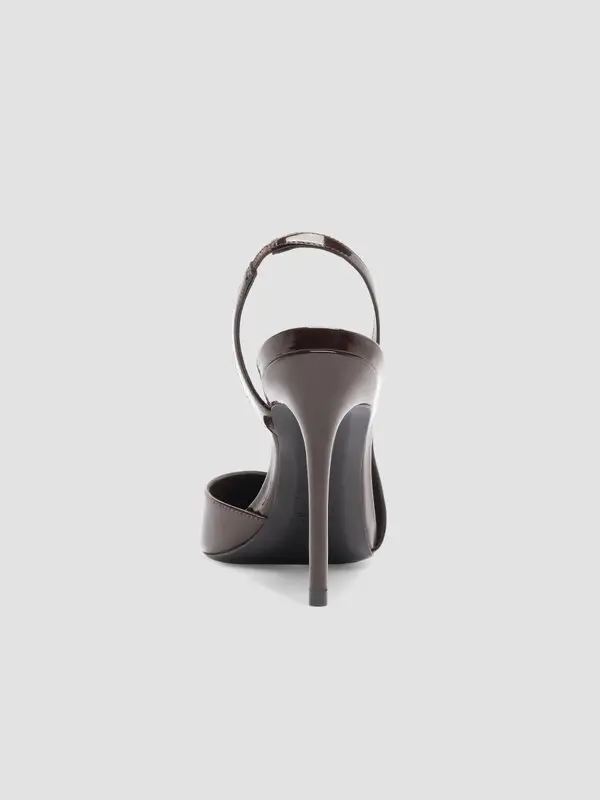Schutz Alessia 100mm Patent Leather Slingback Pumps