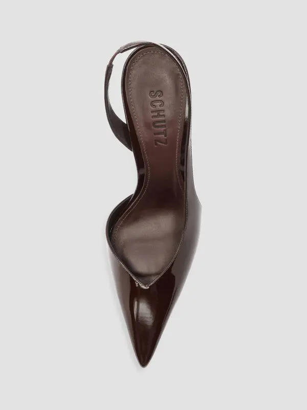 Schutz Alessia 100mm Patent Leather Slingback Pumps