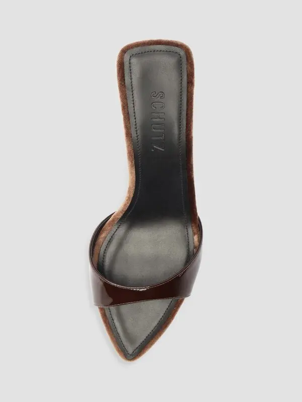 Schutz Elodie 75mm Patent Leather Slip-on Sandals - Maplewood