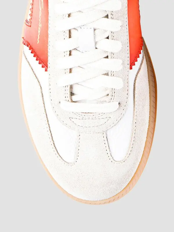 Santoni Colorblocked Leather Low-top Sneakers