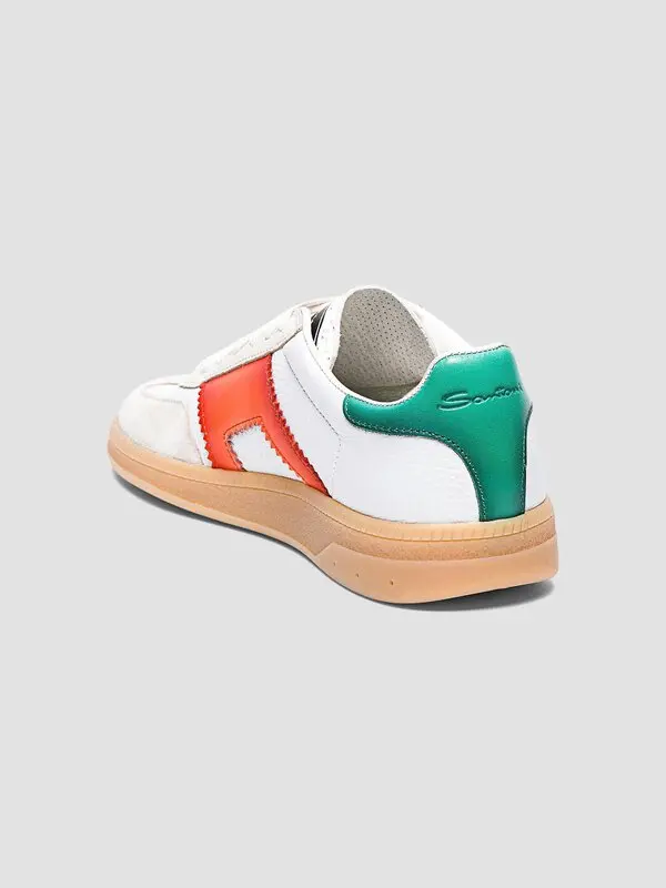 Santoni Colorblocked Leather Low-top Sneakers
